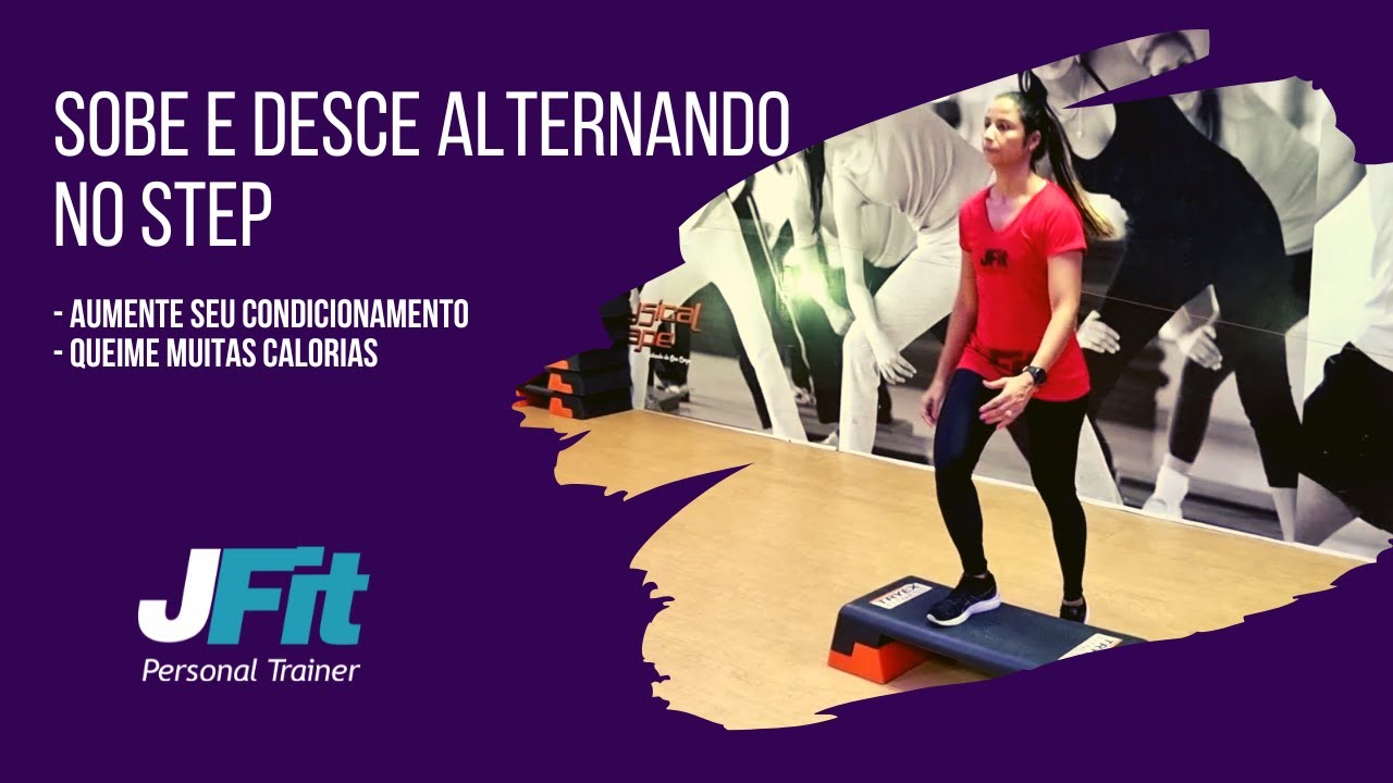 SOBE E DESCE FRONTAL ALTERNADO NO STEP | CARDIO NO STEP | EXERCÍCIO ...