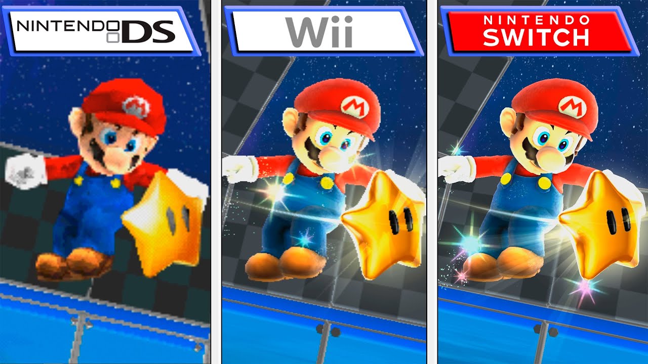 Super Mario Galaxy Nintendo Ds Fanmade Wii Switch Graphics Comparison Youtube