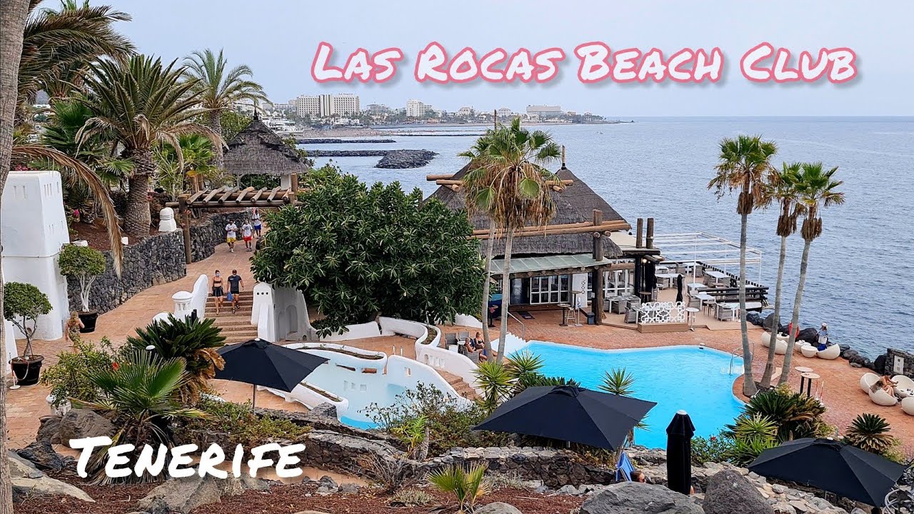 🌍 Tenerife. Las Rocas Beach Club. Promenade around it along Costa Adeje ...