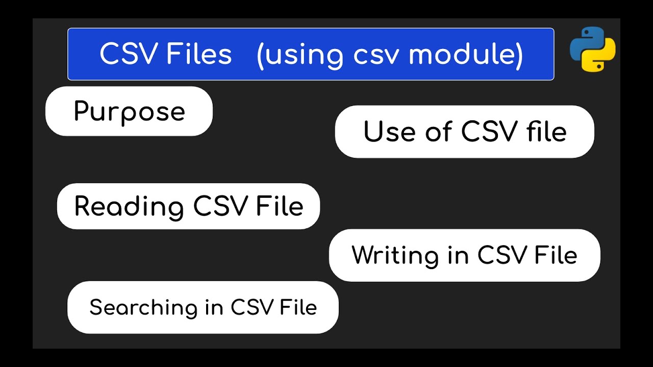 Csv Files Class Xiicbse Youtube