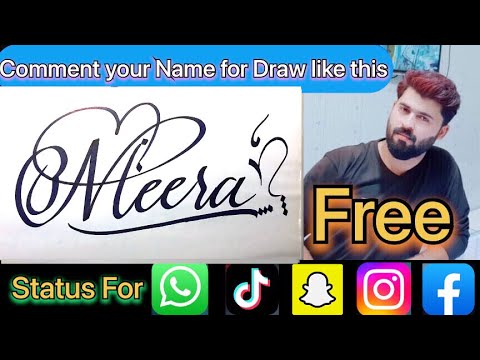 Meera Name Signature Calligraphy Status | How to Cursive write with cut ...
