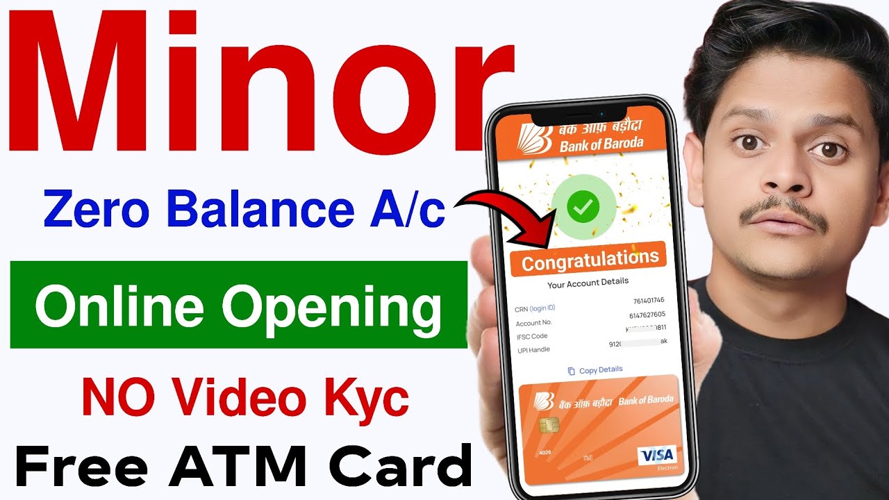 minor zero balance account opening | NO Video Kyc | how to open minor ...