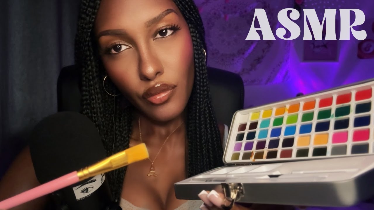 ASMR Painting Your Face (Personal Attention, Brushing, Mouth Sounds ...