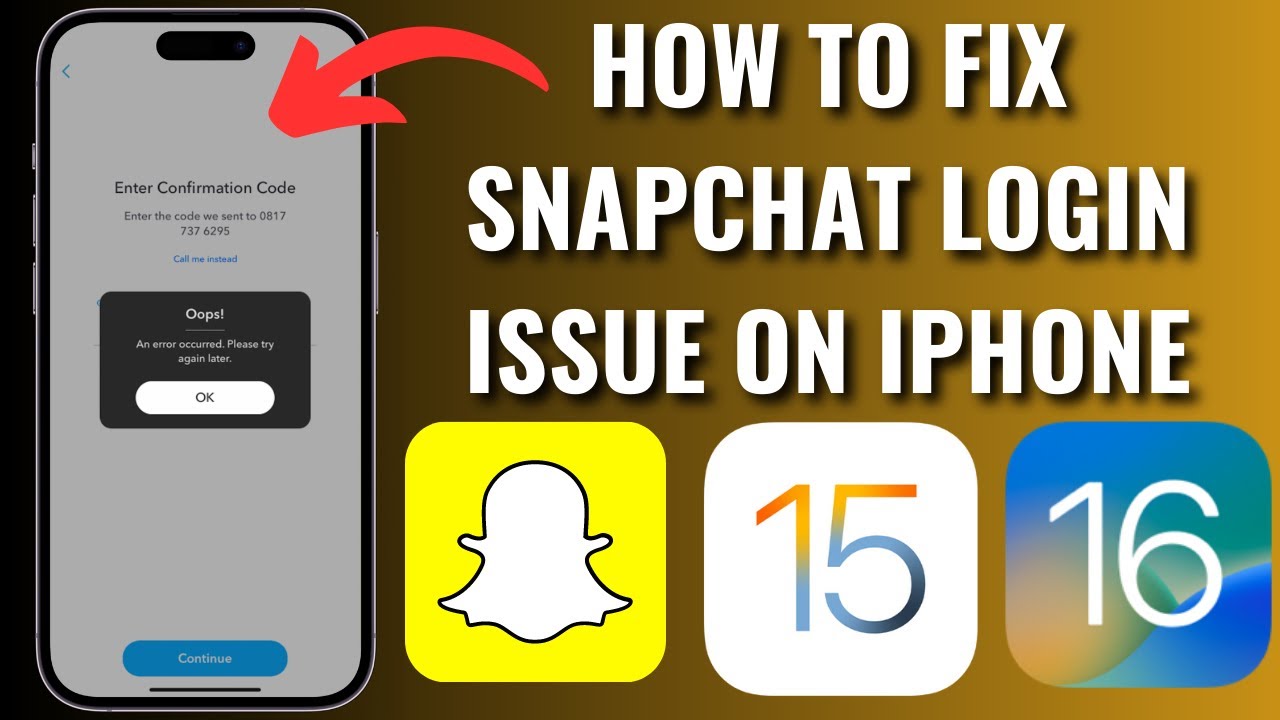 How To Fix SnapChat Login issue On iPhone/iPad - YouTube