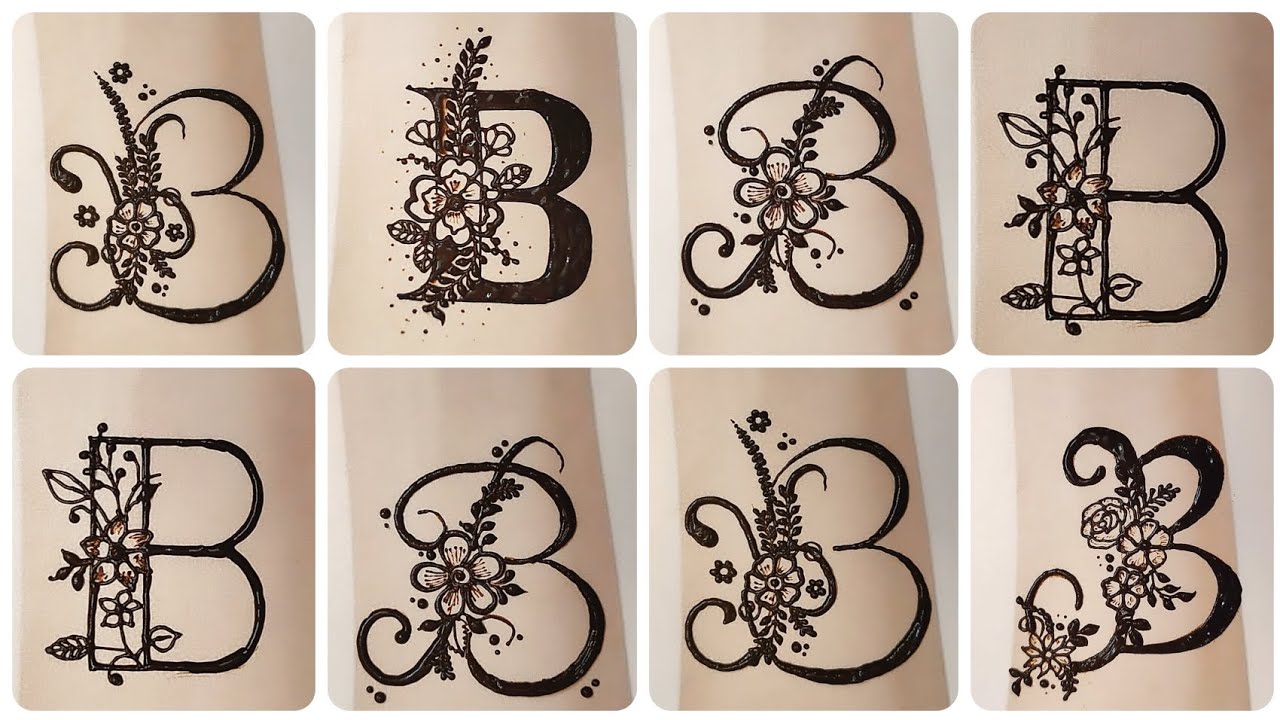 (Part-2) "B" letter mehndi design💖 | "B" letter tattoo design | A-Z ...