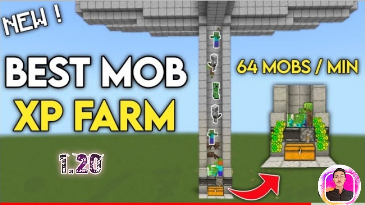 BEST MOb XP farm in 1.20 Minecraft Pocket & Badrock edition - YouTube