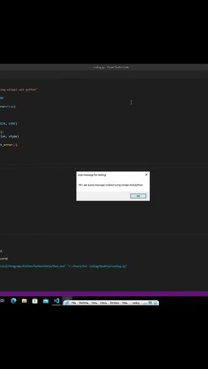 create a pop up message with WindowsApi using python(code in the ...