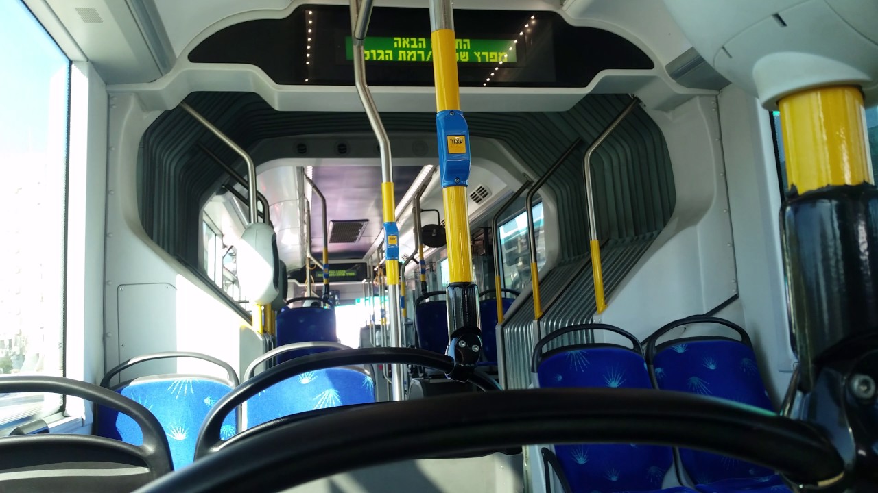 Ride on MAN NG363F of Egged Bus Cooperative on Route 4 at Kiryat Sharet ...
