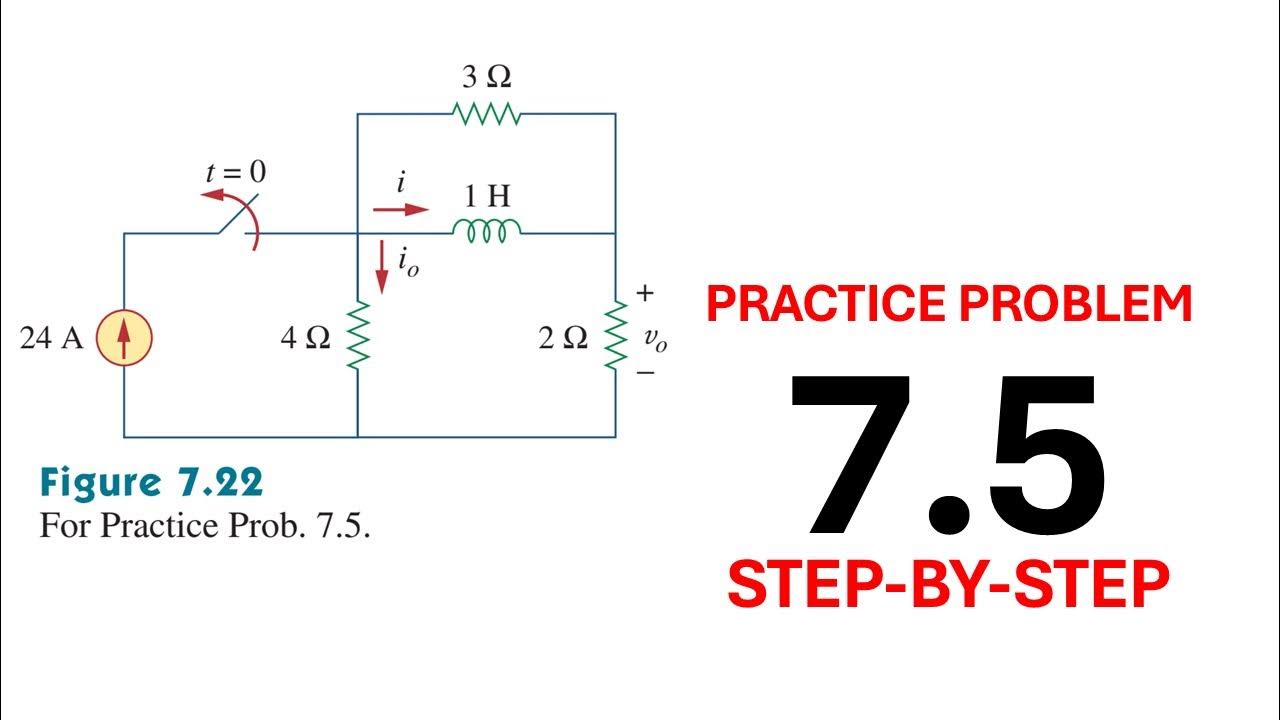 Practice Problem 7.5 Fundamental of Electric Circuits (Sadiku) 5th Ed - RL Circuit Analysis ...