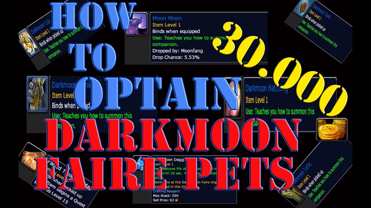 WoW Gold Farming : How to get 2x Darkmoon Faire pets Guide 30.000golds ...