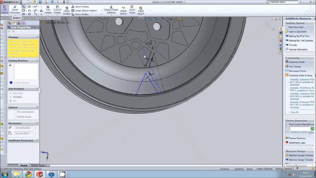 Drawing a BBS RA alloy wheel using Solidworks: Walk-through; Part 4 ...