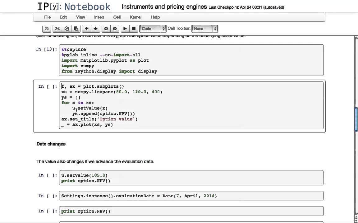 QuantLib notebooks: instruments and pricing engines - YouTube