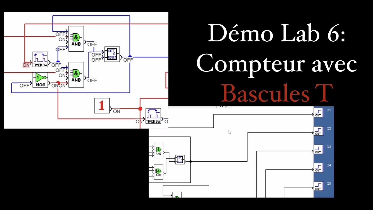 Démo Lab 6 - Compteur 5 bits avec bascule T - YouTube
