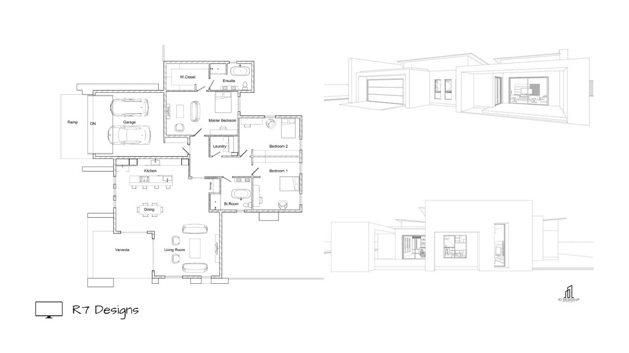 Furniture Layout | 3 Bedroom House | Revit - YouTube