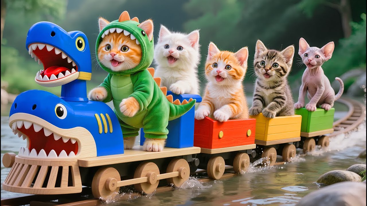 Kitten Builds a Toy Train by Himself to Gift His Group of Friends — A ...