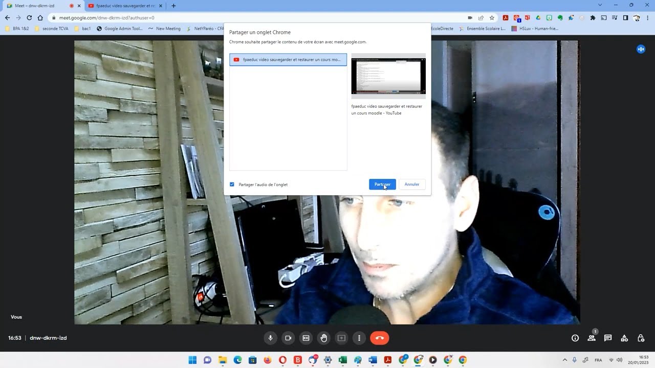 Comment Partager une Vidéo avec son pendant une visio conférence Google ...