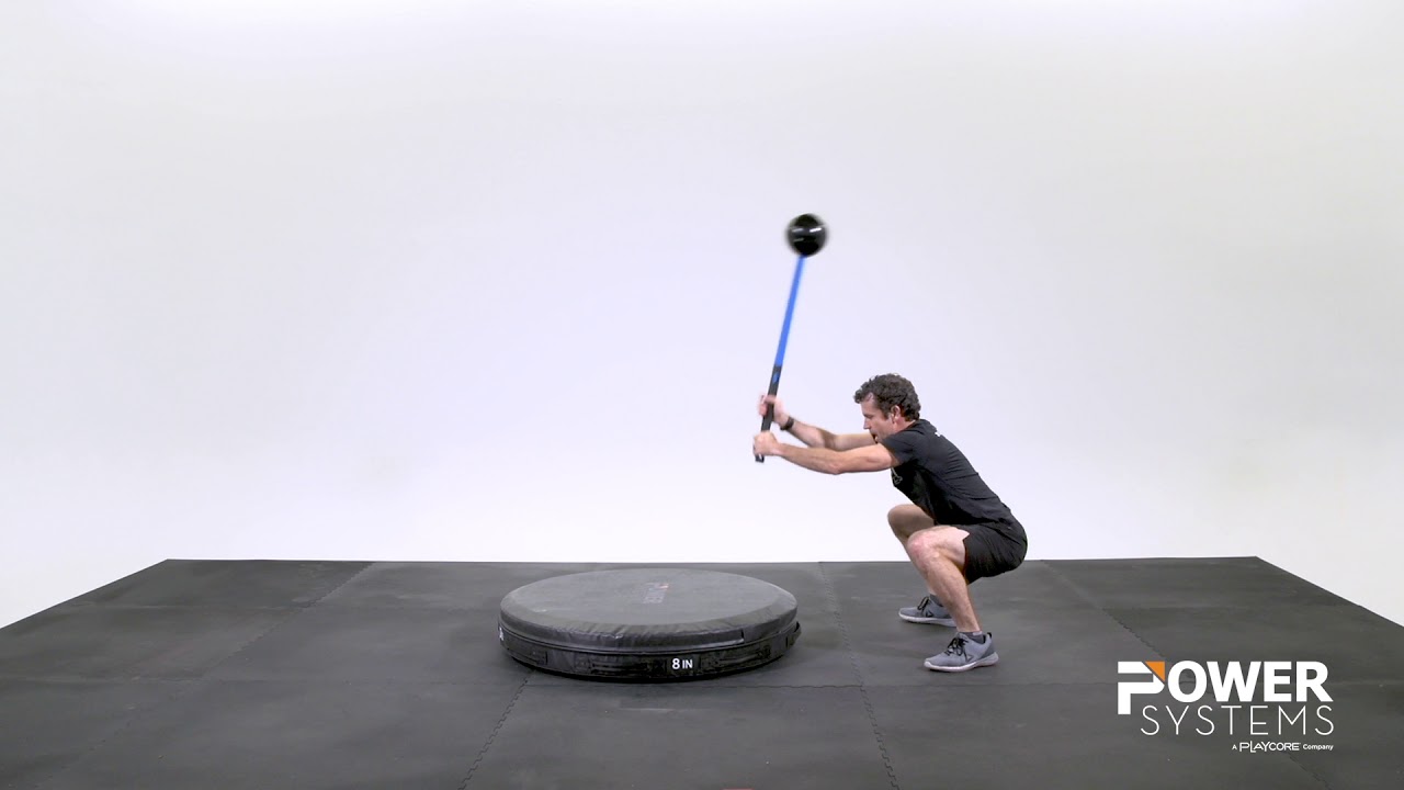OCR Total Body Training Exercise - Deep Squat Swing with Core Hammer ...