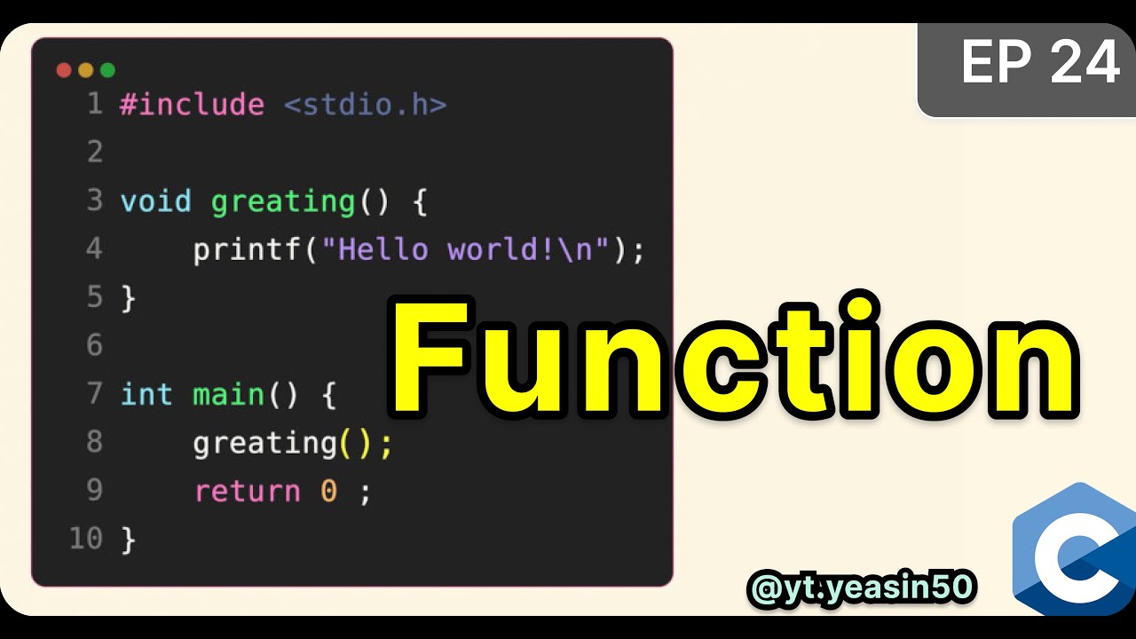 C Functions Animated | Learn Define, Use, Return & Pass Values Visually - YouTube