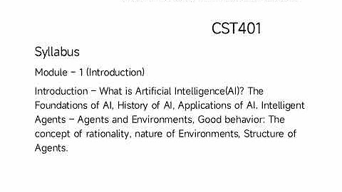 Artificial Intelligence,module-1,KTU 2019 scheme,S7 CSE Malayalam videos - YouTube