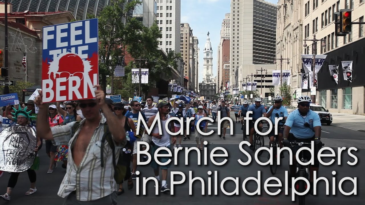March for Bernie Sanders in Philadelphia: The whole crowd, from ...