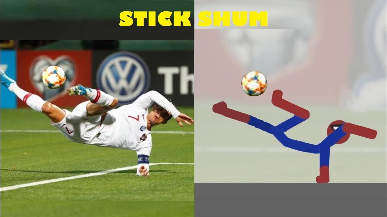 Ronaldo vs stick man Funny situations Stickman Dismounting | To be ...