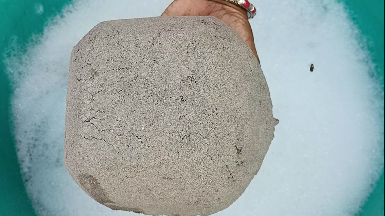 ASMR very soft sand and pur cement silk mixed dart dipping crumble in ...