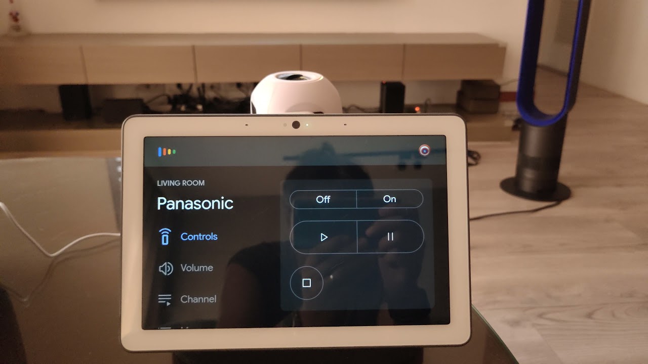 To use Nest Hub Max to power on Panasonic 65JZ1000W and switch input ...