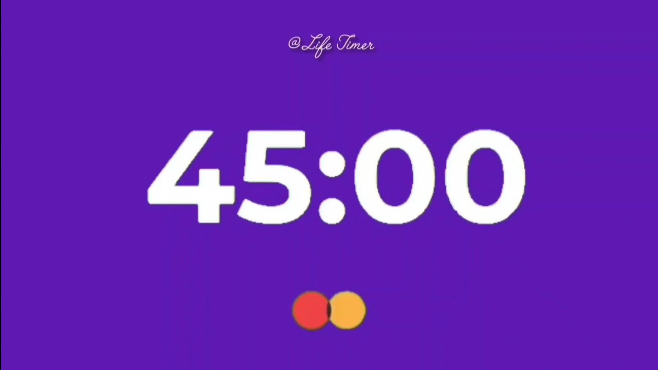 45 Minutes Countdown Timer ⏳ | Ticking Sound + Alarm End 🔔 - YouTube
