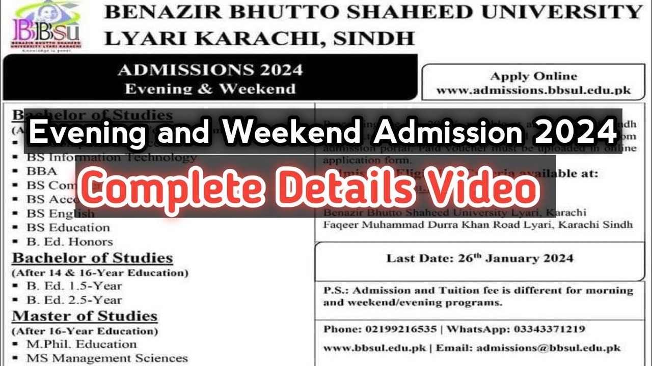 BBSUL Evening and Weekend Admission 2024 Announced| BBSUL University ...