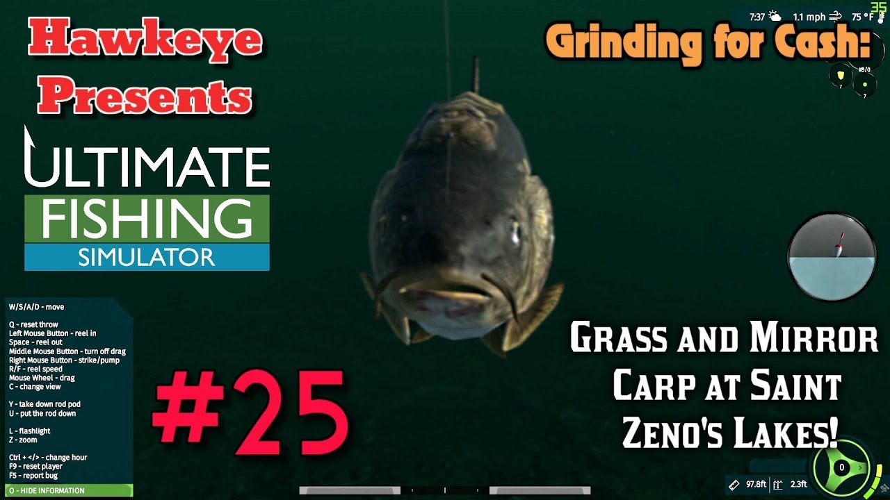 Ultimate Fishing Simulator #25: Grinding for Cash: Grass & Mirror Carp ...