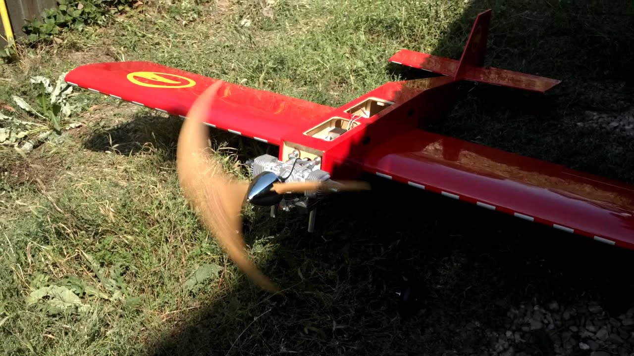 Giant Low wing Stick with AGM 60cc twin - YouTube