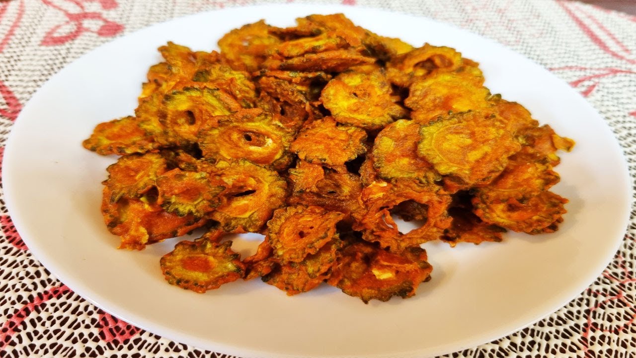Bitter Gourd/Crispy Bitter Gourd Fry/Pavakka Fry/ Pavakkai Varuval ...