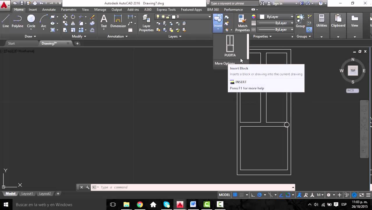 Como crear, exportar e insertar bloques en Autocad - YouTube