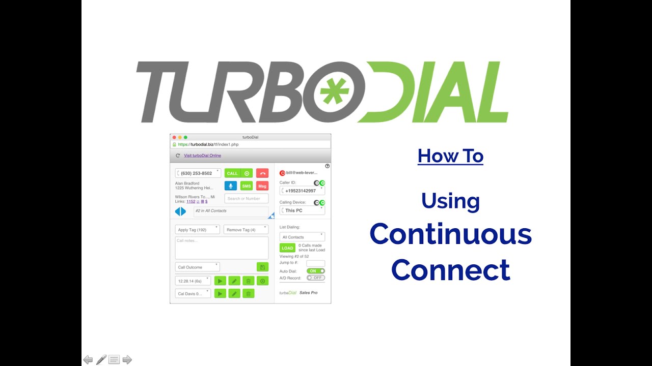 Using the Continuous Connect feature in turboDial - YouTube