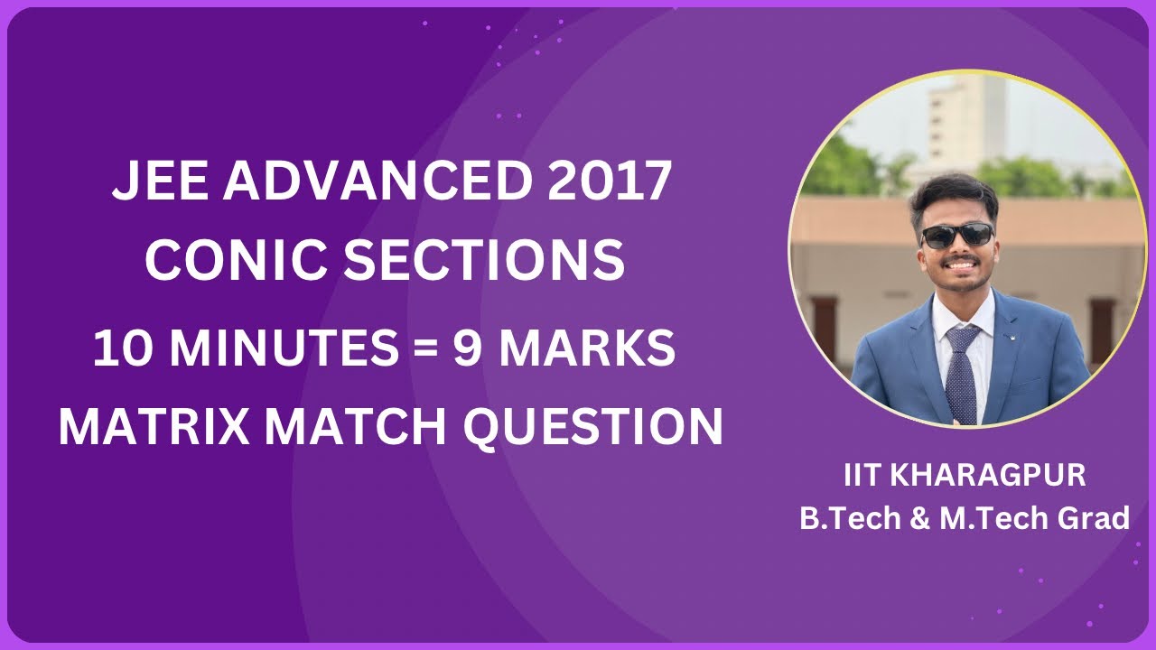 JEE ADVANCED 2017 | PAPER 1 | CONIC SECTIONS | MATRIX MATCH | JEE ...