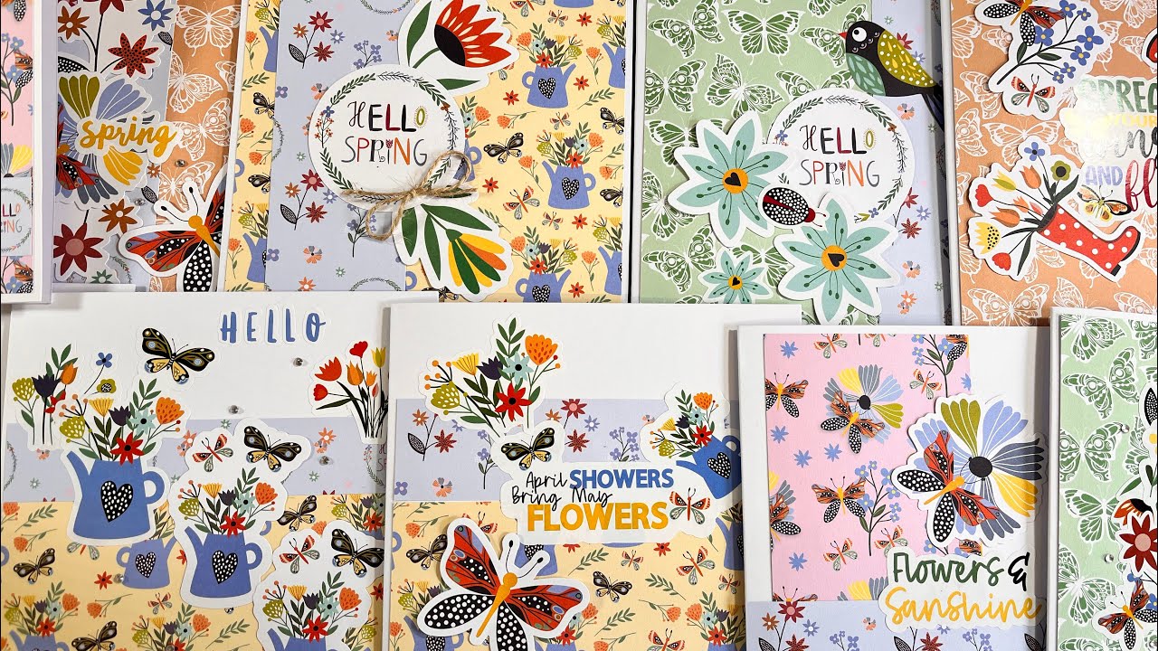Spring And Flowers 10 Cards 1 Kit - YouTube