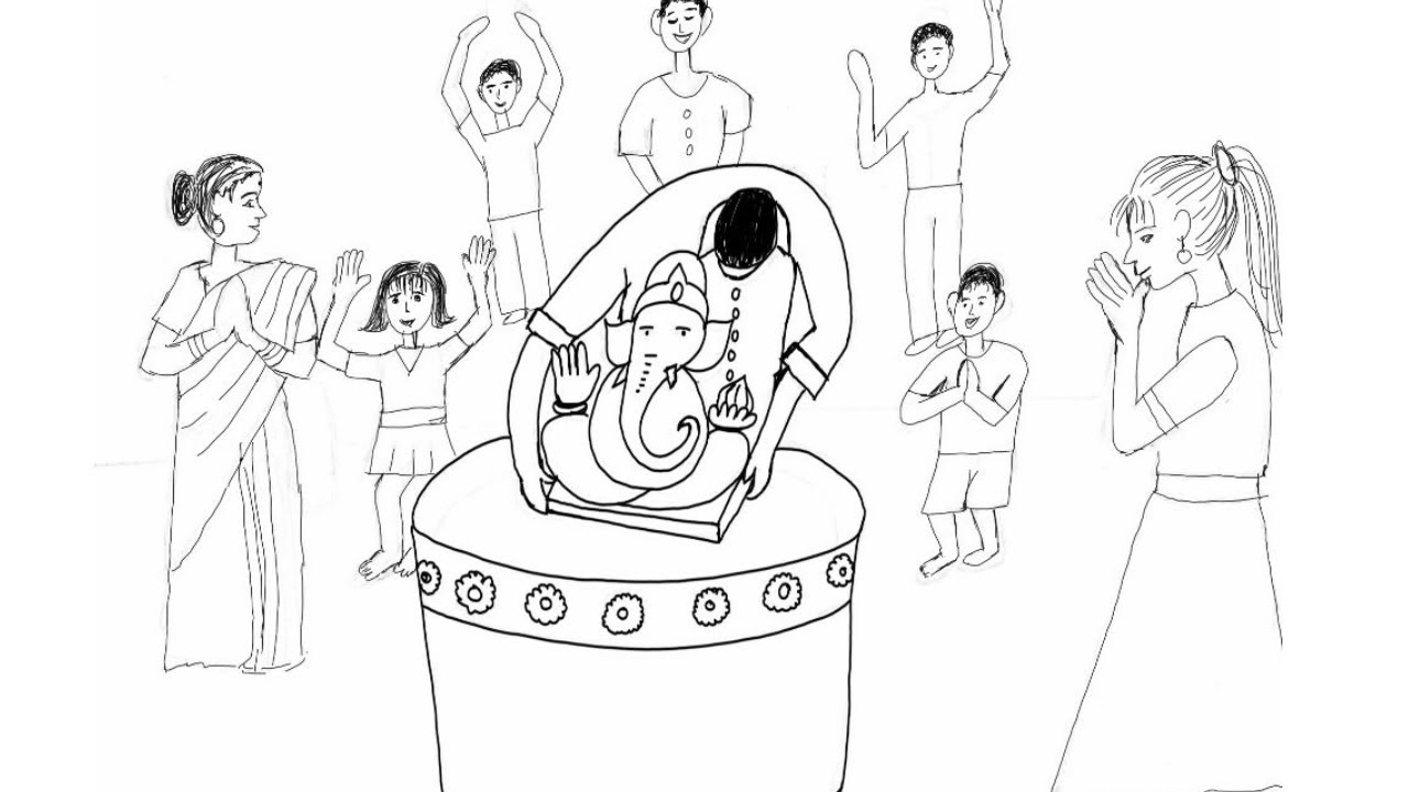 Ganapati Visarjan drawing and coloring || गणपती उत्सव|| Ecofriendly ...