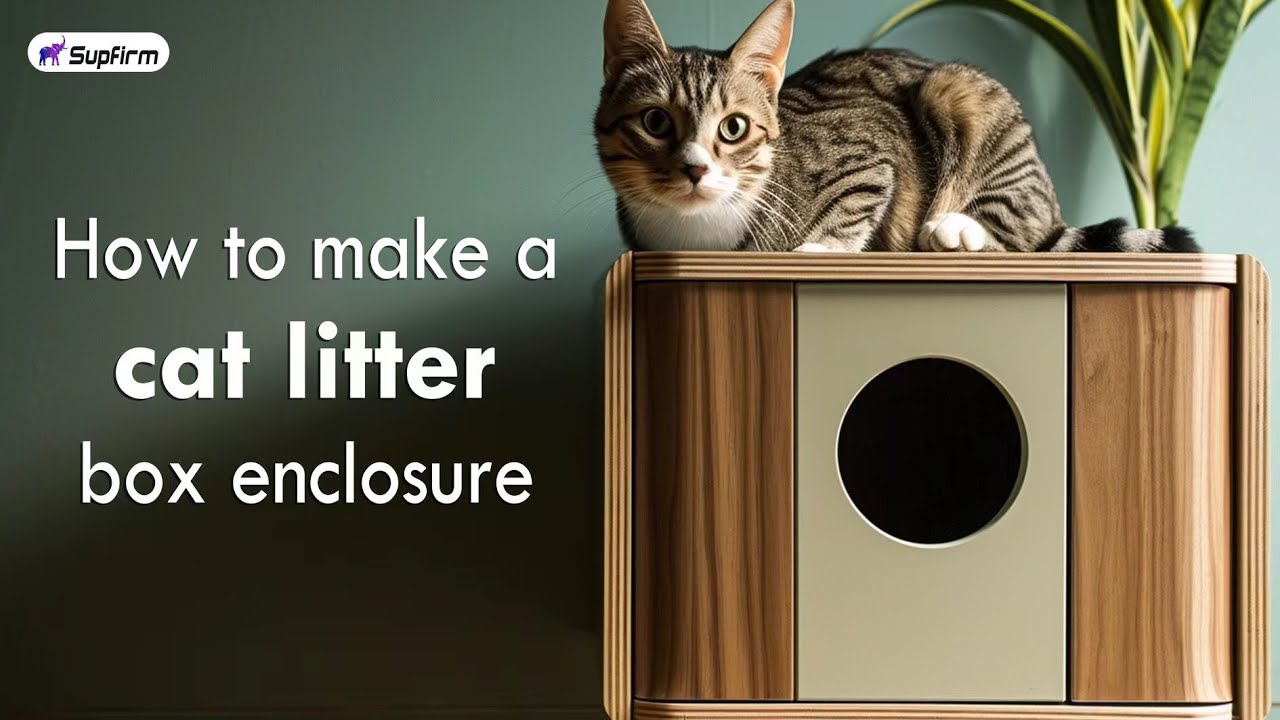 how to make a cat litter box enclosure - YouTube