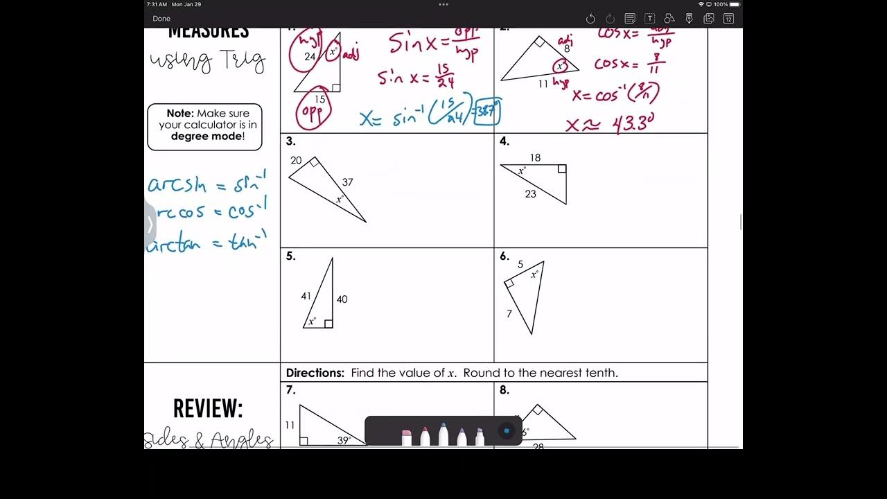 Geo - 7.5 Trigonometry finding Sides and Angles - YouTube
