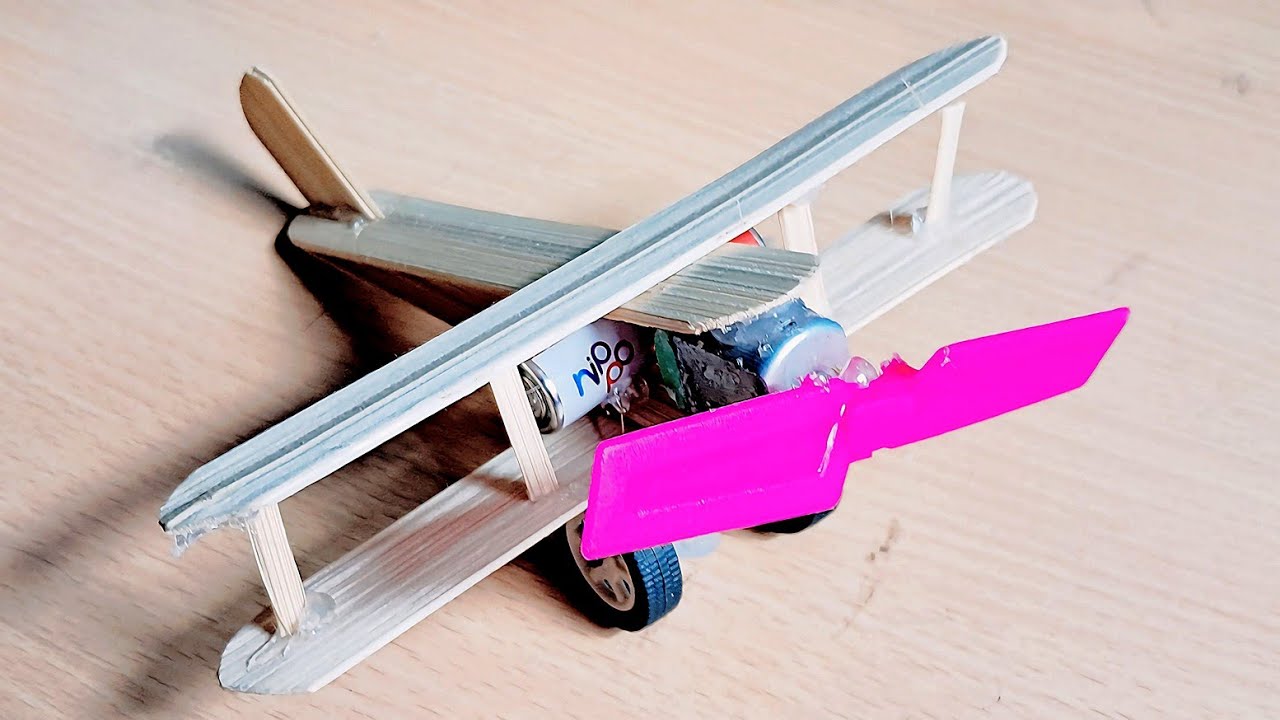 How to make A Plane with DC Motor - Toy Wooden Plane DIY - YouTube