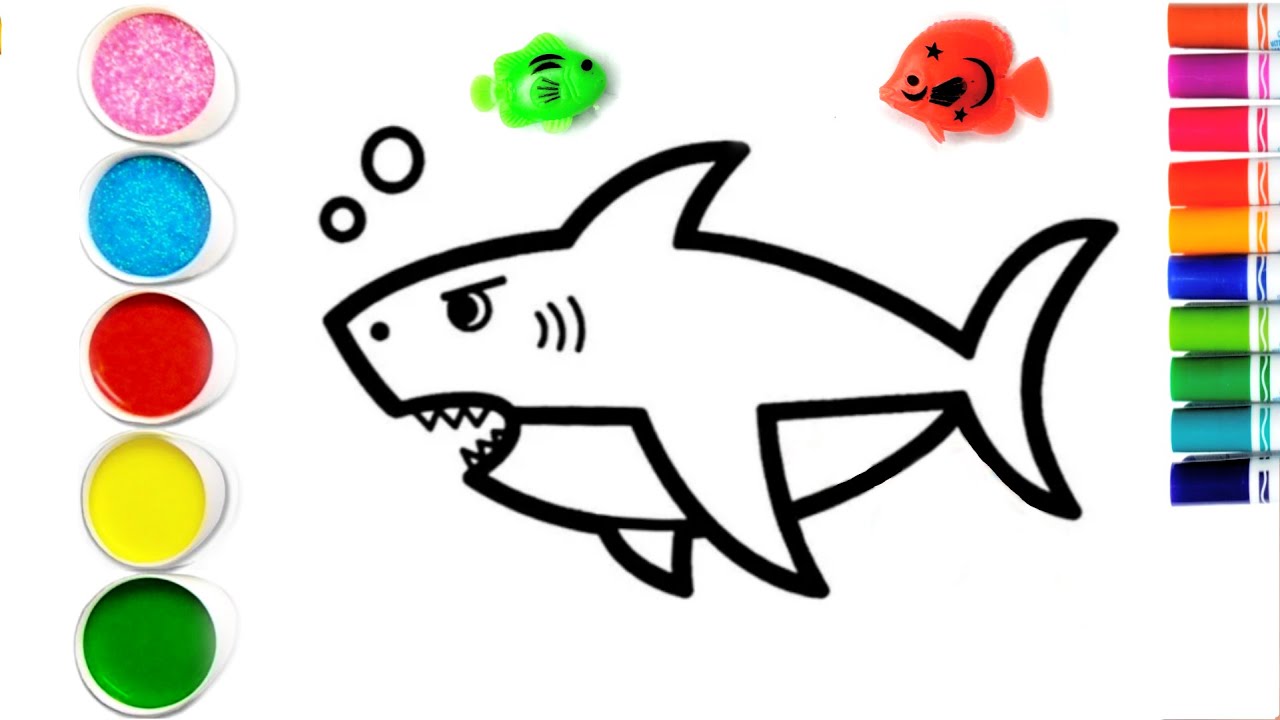 How to draw cute and easy Princess Shark | Easy Drawing , Painting and ...