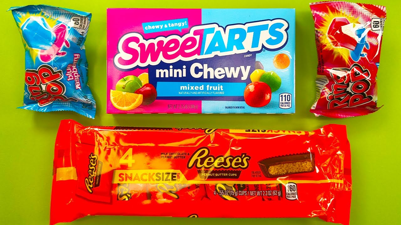 ASMR Candy Unwrapping 🍬 Sweetarts, Ring Pops & Reese’s | Oddly ...