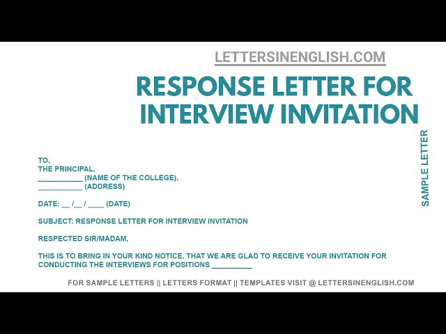 Sample Reply For Interview Invitation