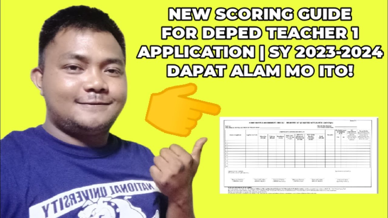 New Scoring Guide For DepEd Teacher 1 Ranking And Assessment | School ...