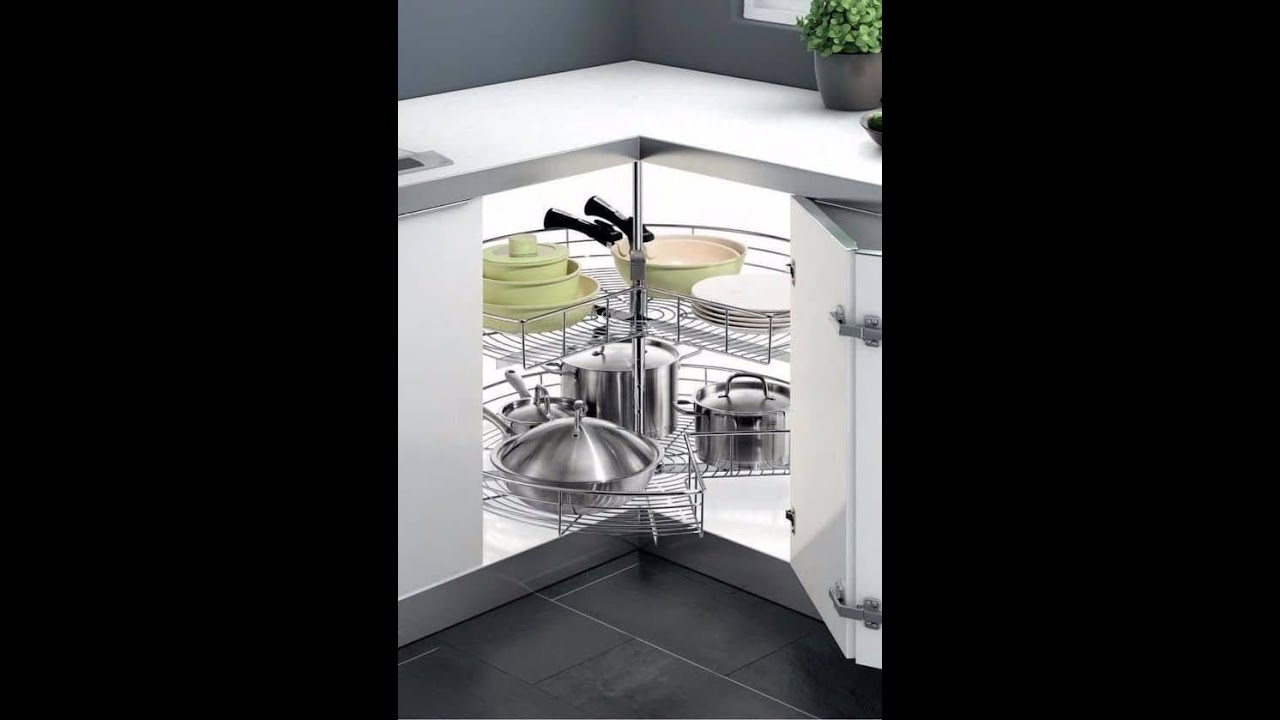 modular Kitchen corner cabinet design ideas magic corner#kitchen - YouTube