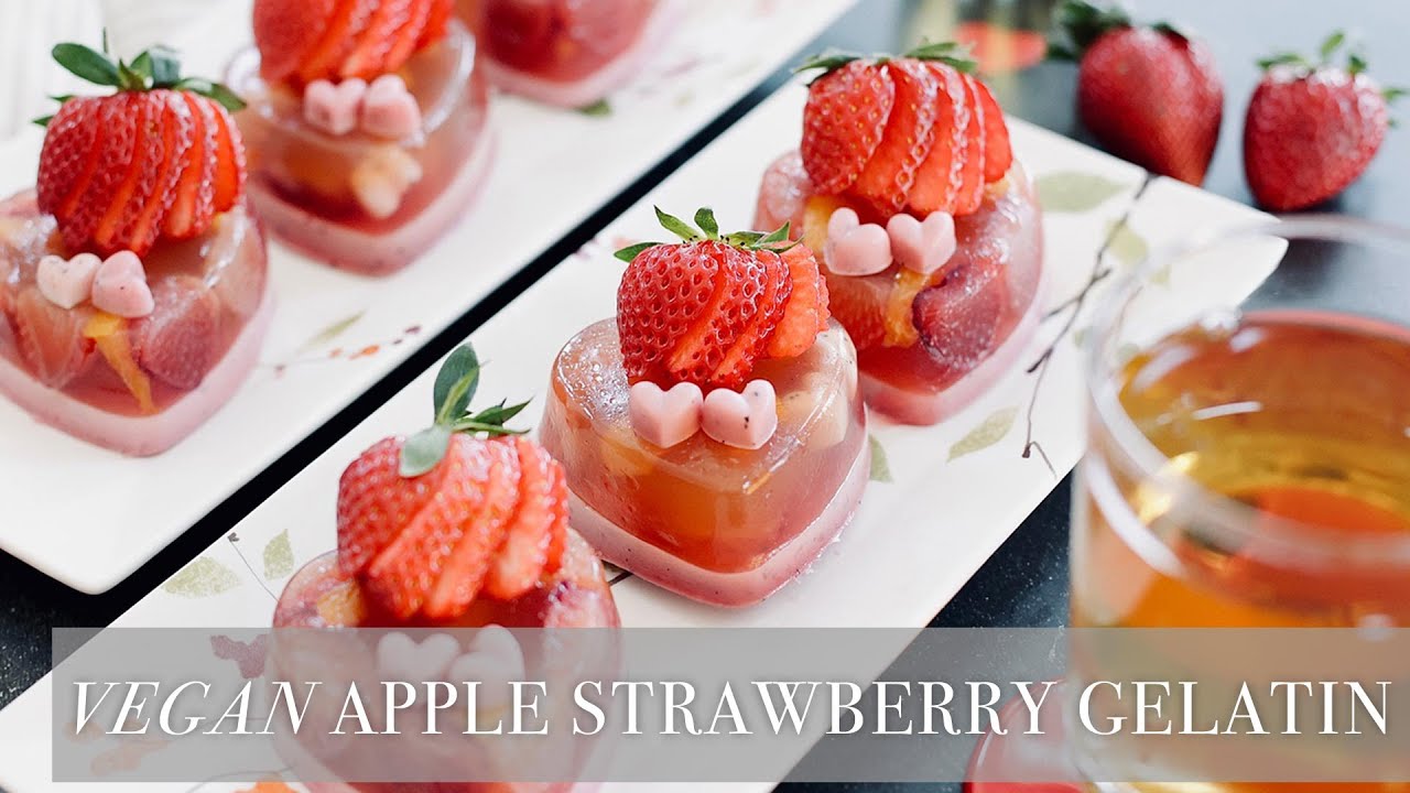 Vegan Apple Strawberry Gelatin Dessert - YouTube