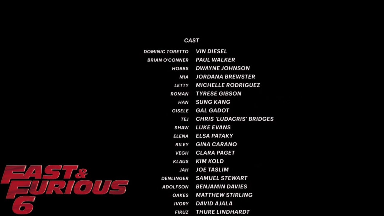 Fast & Furious 6 (2013) End Credits - YouTube