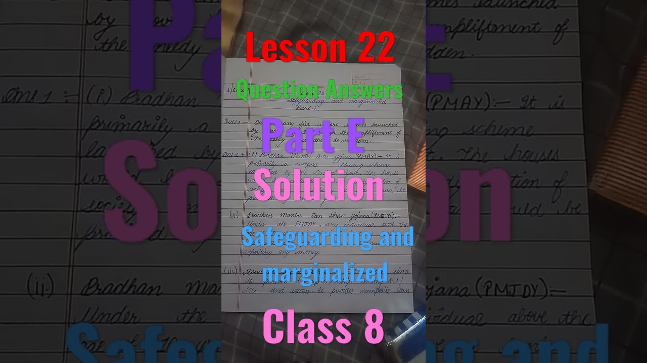 lesson 22 question Answers part E sst class 8th CBSE board solution ...