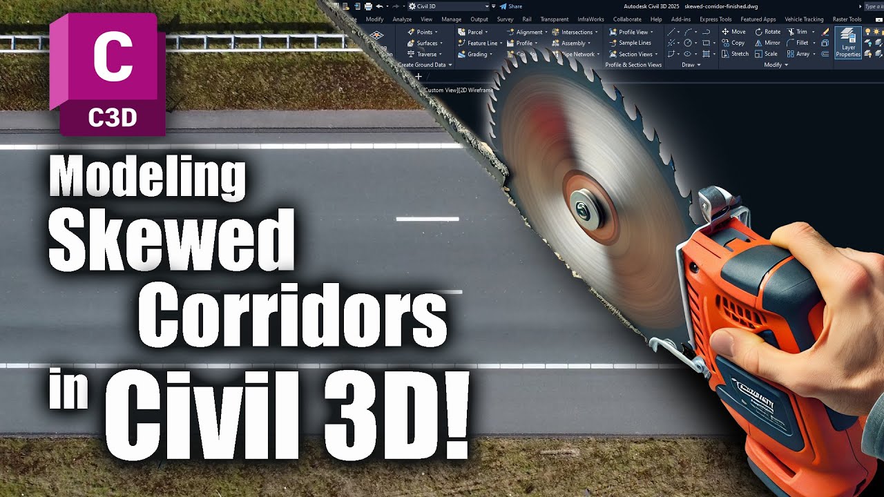 Modeling Skewed Corridors in Civil 3D - YouTube