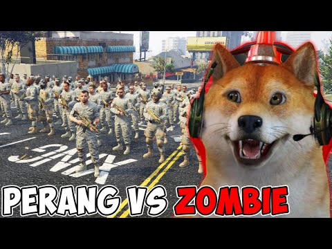 PERANG TENTARA VS ZOMBIE!!! - GTA 5 Mod Indonesia